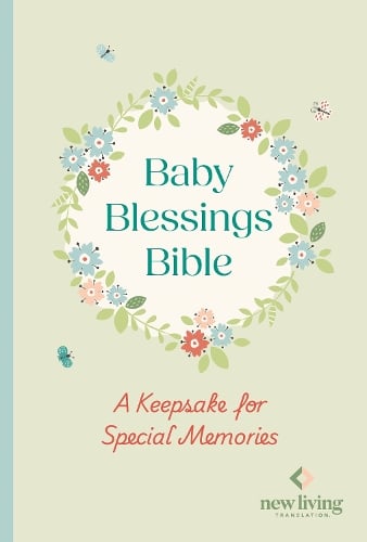 NLT Baby Blessings Bible, Keepsake Edition, Baby Green Cloth-Bound ...