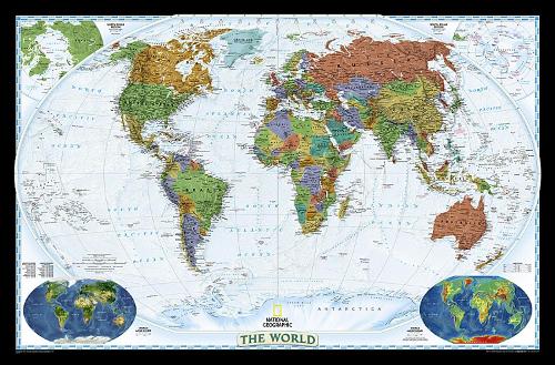 World Decorator, Enlarged & Tubed by National Geographic Maps | Waterstones