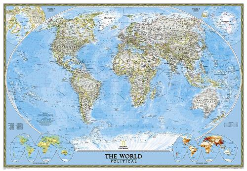 World Classic Map [Enlarged and Laminated] by Nat Geo Maps | Waterstones