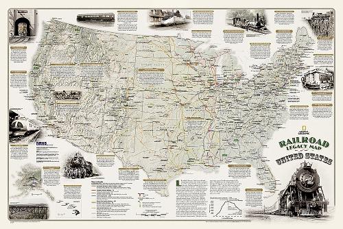 Railroad Legacy Map of the United States Map [poster size and tubed] by ...