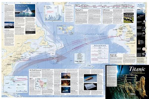 Titanic: 2 sided Map [Laminated] by Nat Geo Maps | Waterstones