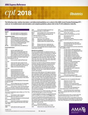 CPT ® 2018 Express Reference Coding Cards: Obstetrics by Kathy ...