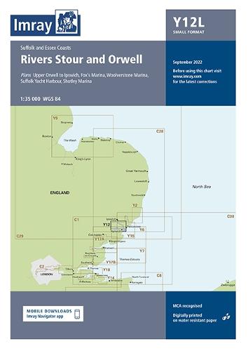 Laminated Y12 Rivers Stour and Orwell (Small Format) by Imray Y Series ...