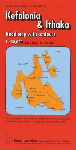 Kefalonia and Ithaka National Road Map with Contours by Roger Lascelles ...