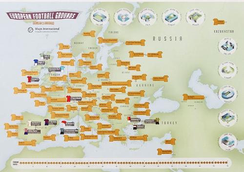 European Football Grounds Collect & Scratch Print | Waterstones