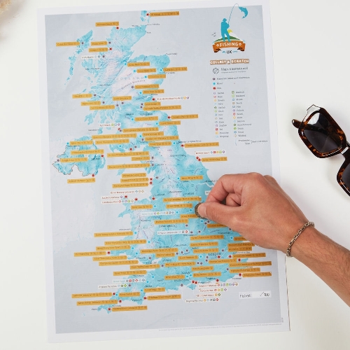 Scratch Off UK Fishing Map Poster | Waterstones