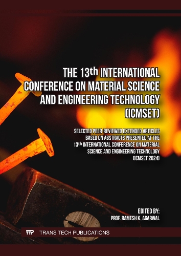 The 13th International Conference on Material Science and Engineering Technology (ICMSET) by ...