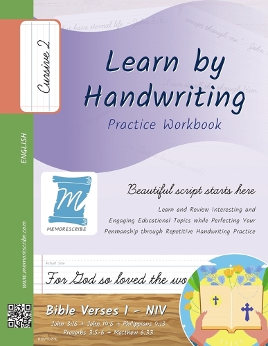 Handwriting Practice Workbook - Bible Verses 1 - NIV - Cursive, Level 2 ...