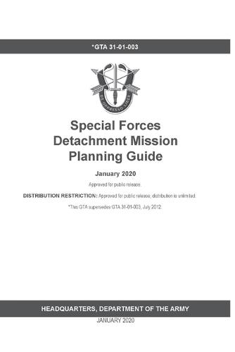 GTA 31-01-003 Special Forces Detachment Mission Planning Guide by ...
