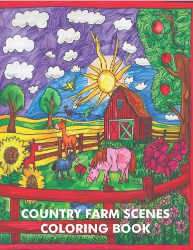Country Farm Scenes Coloring Book by Jenny Sunderland | Waterstones