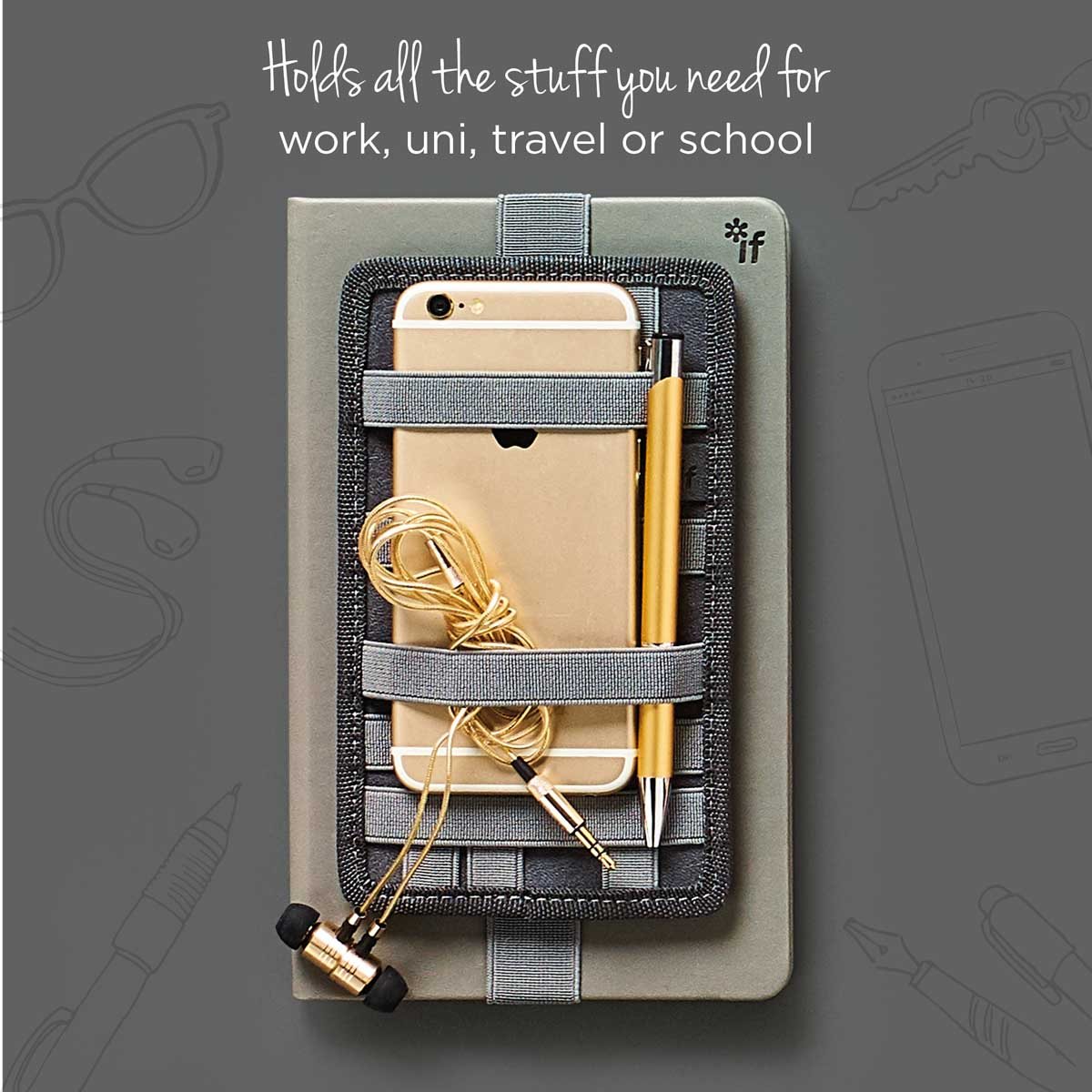 Bookaroo Notebook Tidy - Charcoal | Waterstones