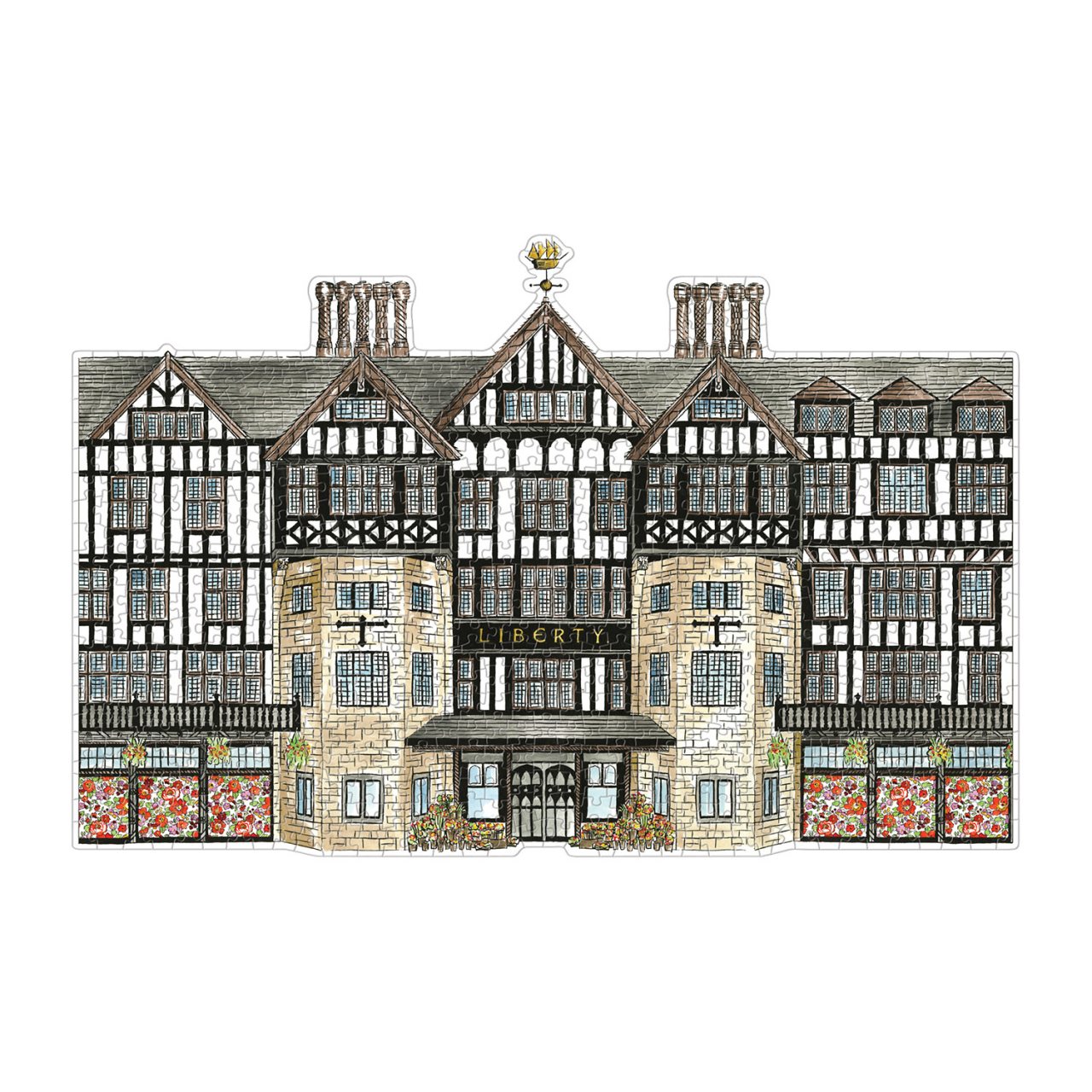 Liberty Tudor Building 750 Piece Shaped Puzzle by Galison, Liberty ...