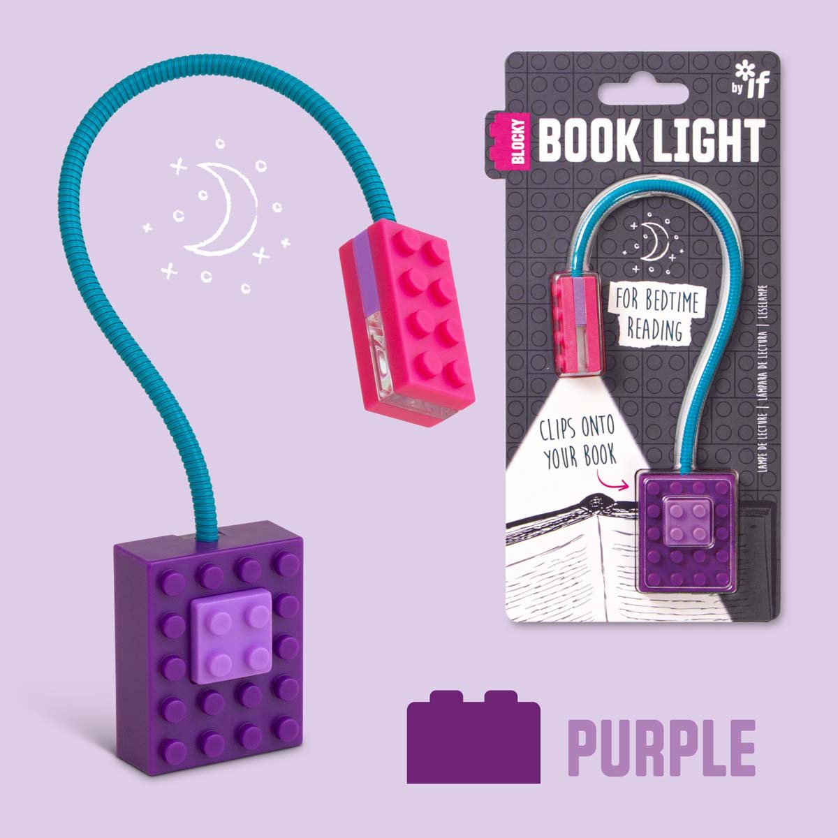 Blocky Book Light - Purple | Waterstones