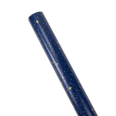 Navy With Gold Stars 3M Roll Wrap | Waterstones