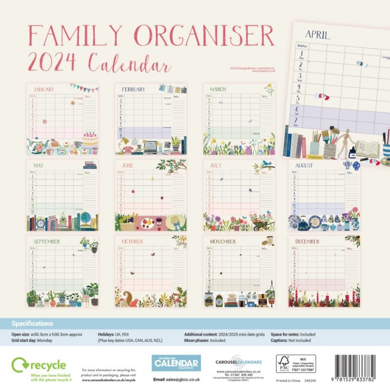 2024 Georgia Breeze Wall Calendar | Waterstones