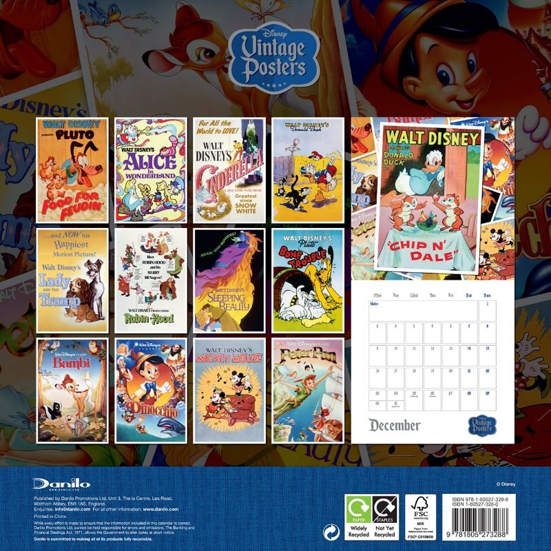 2024 Vintage Disney Poster Wall Calendar | Waterstones