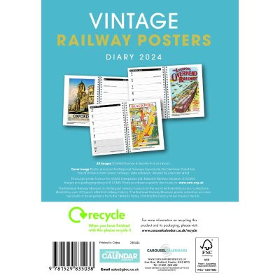 Vintage Railway Posters A5 Wiro Diary 2024 | Waterstones