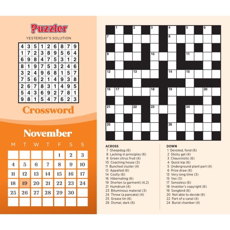 2024 Puzzler Mind Games Boxed Calendar | Waterstones