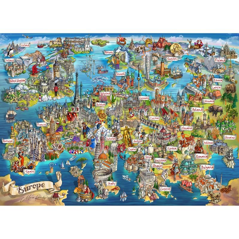 Exploring Europe 1000 Piece Jigsaw Puzzle | Waterstones