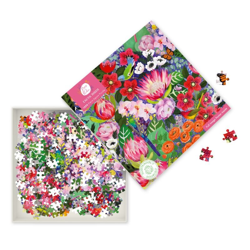 Adult Sustainable Jigsaw Puzzle Bex Parkin: Exotic Birds by Flame Tree ...