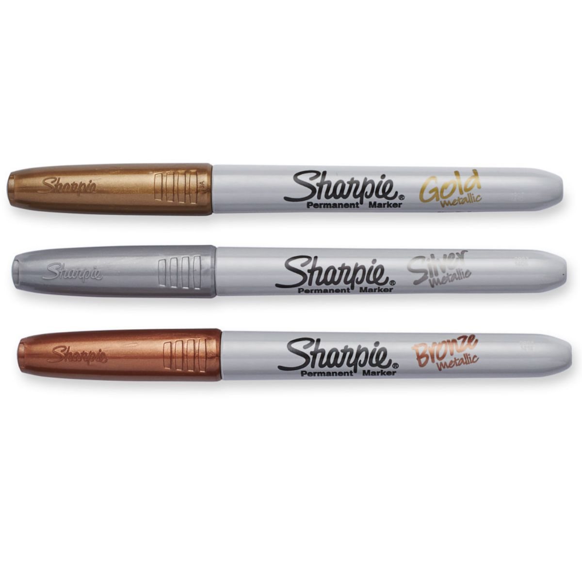 Sharpie Metallic Gold, Silver and Bronze Fine Permanent Marker Set of 3 ...