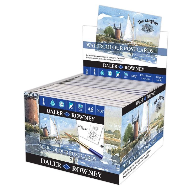 Daler Rowney Langton A6 Watercolour Cold-Pressed Postcard Pad | Waterstones