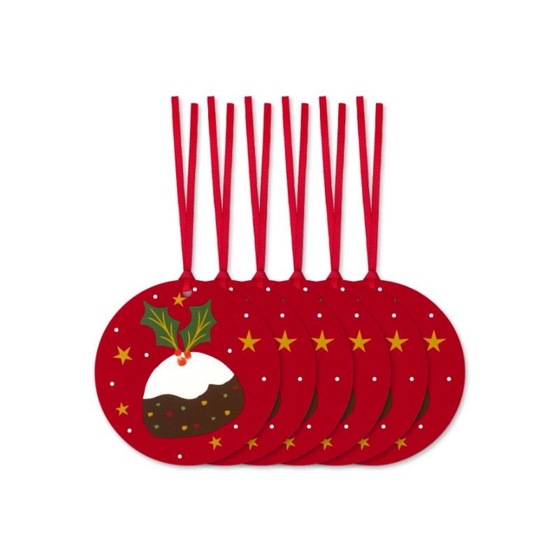 Puddings On Red Rollwrap Pack X2 3M Rollwraps & 6 Gift Tags | Waterstones