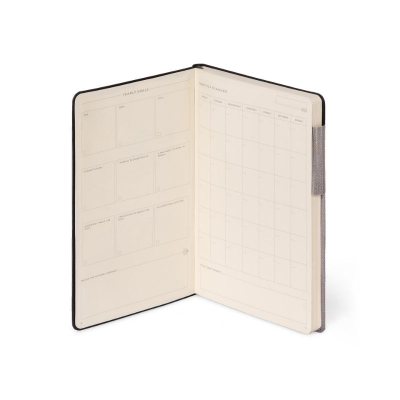 Legami Grey Diamond Metallic Medium Lined Notebook | Waterstones