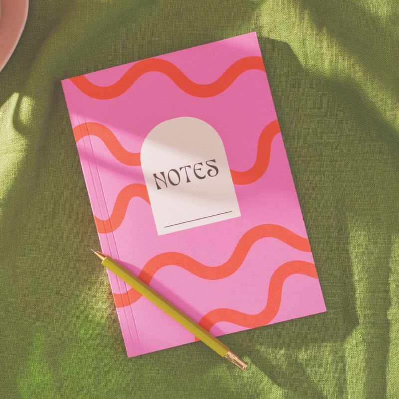 Pink And Red Lay Flat Lined A5 Notebook | Waterstones