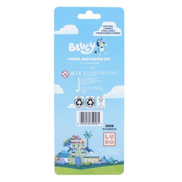 Bluey Pencil & Eraser Set | Waterstones