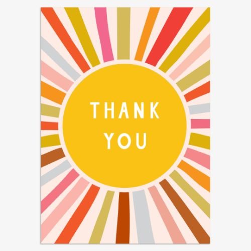 Sun Rays Thankyou Card | Waterstones