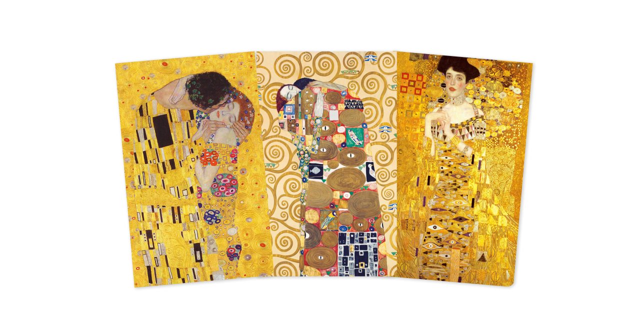 Gustav Klimt Set of 3 Mini Notebooks by Flame Tree Studio | Waterstones