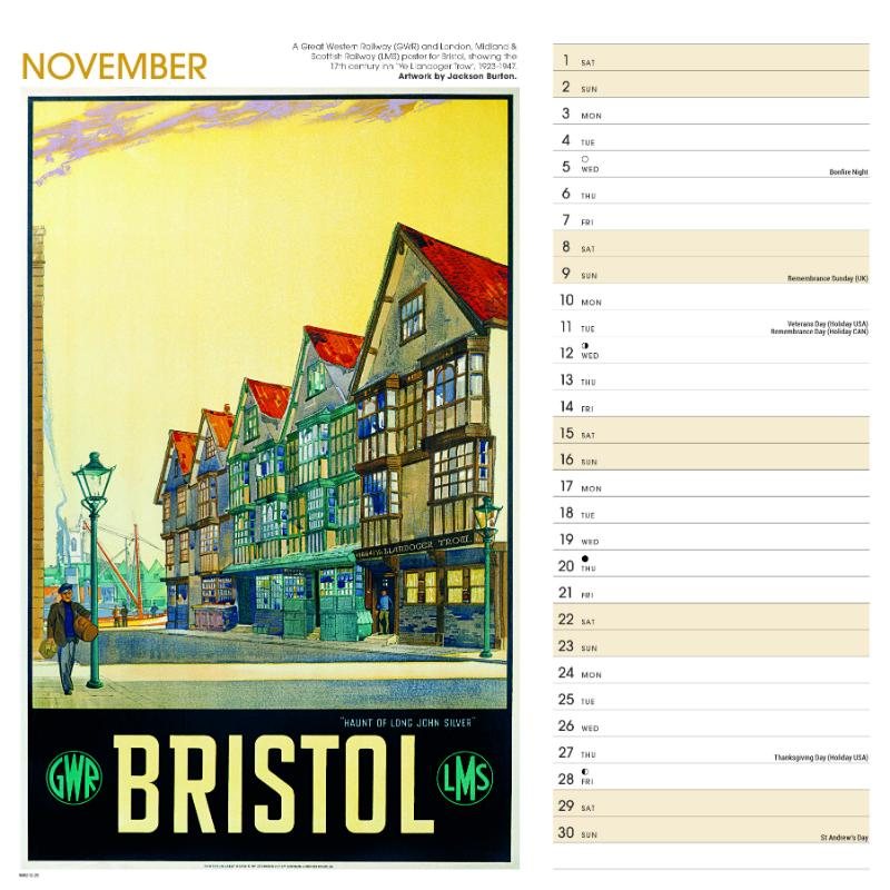 West Country Poster Art Nrm Wiro Wall Calendar 2025 | Waterstones
