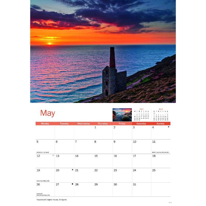 Cornish Sunsets A4 Calendar 2025 | Waterstones