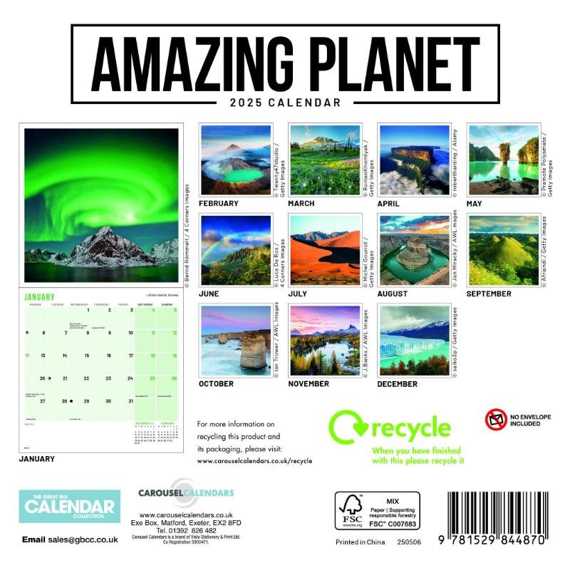 2025 Amazing Planet Mini Wall Calendar | Waterstones