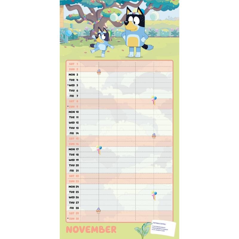 2025 Bluey Family Organiser Wall Calendar | Waterstones