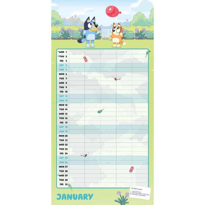 2025 Bluey Family Organiser Wall Calendar | Waterstones