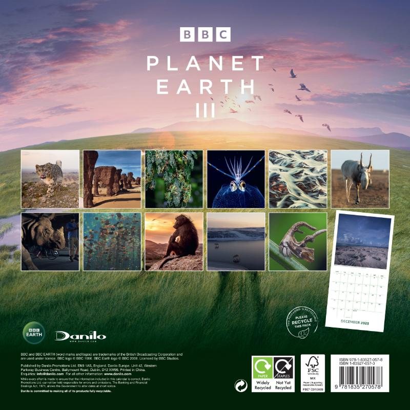 2025 Planet Earth 3 Wall Calendar | Waterstones