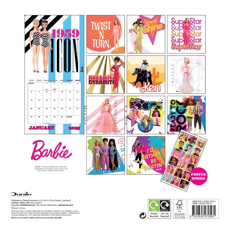 2025 Barbie Wall Calendar | Waterstones