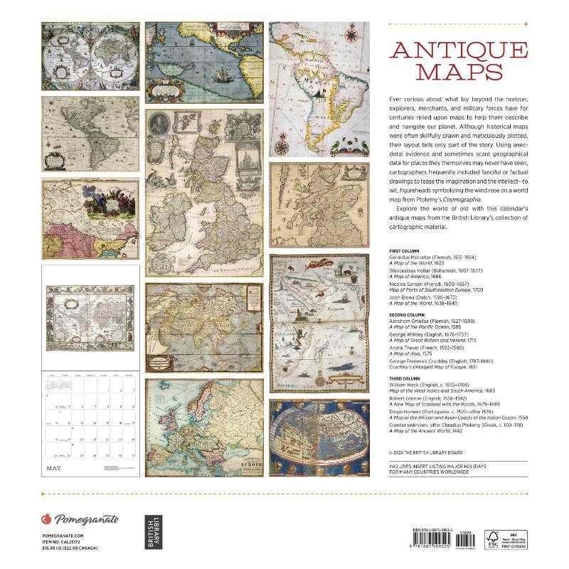 2025 Antique Maps Wall Calendar | Waterstones