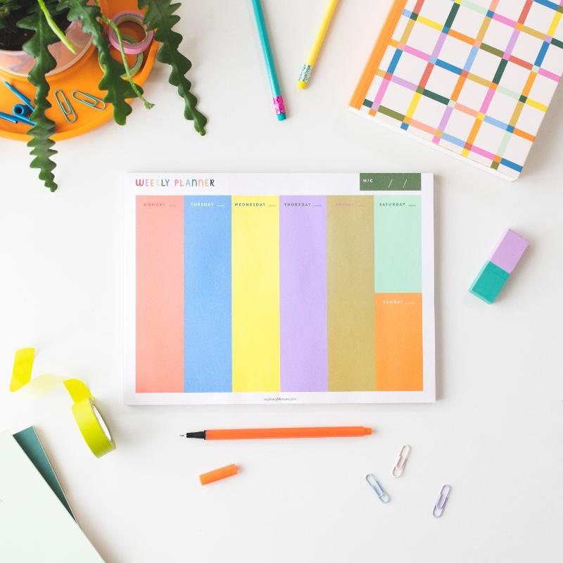 Rainbow Weekly Planner | Waterstones