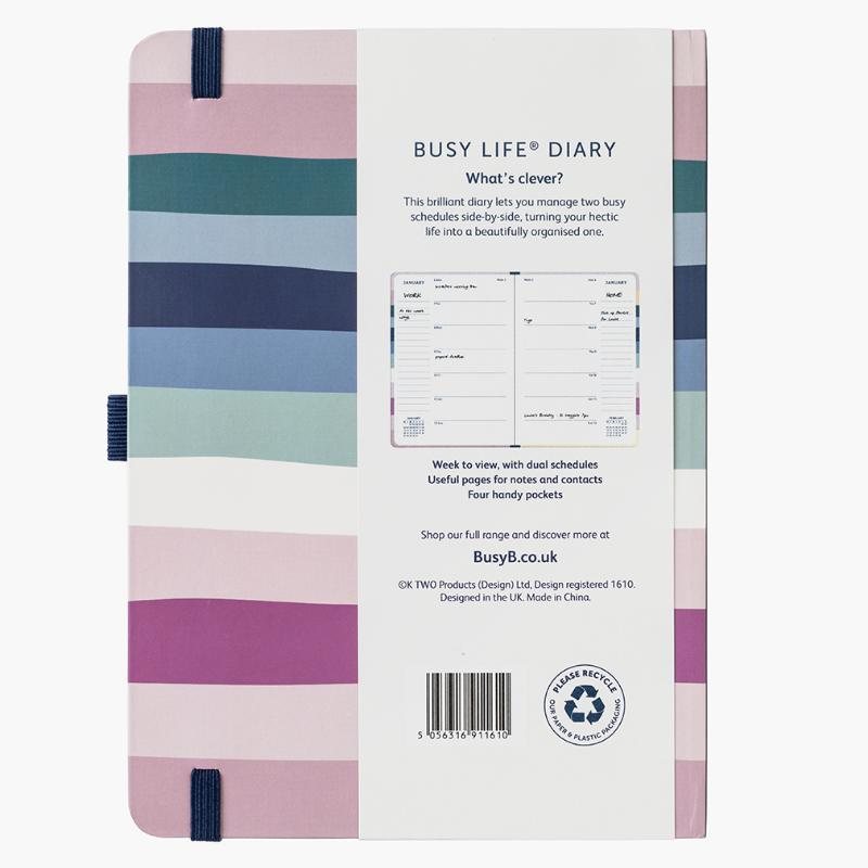 Busy B Multi Stripe Busy Life Diary 2025 | Waterstones