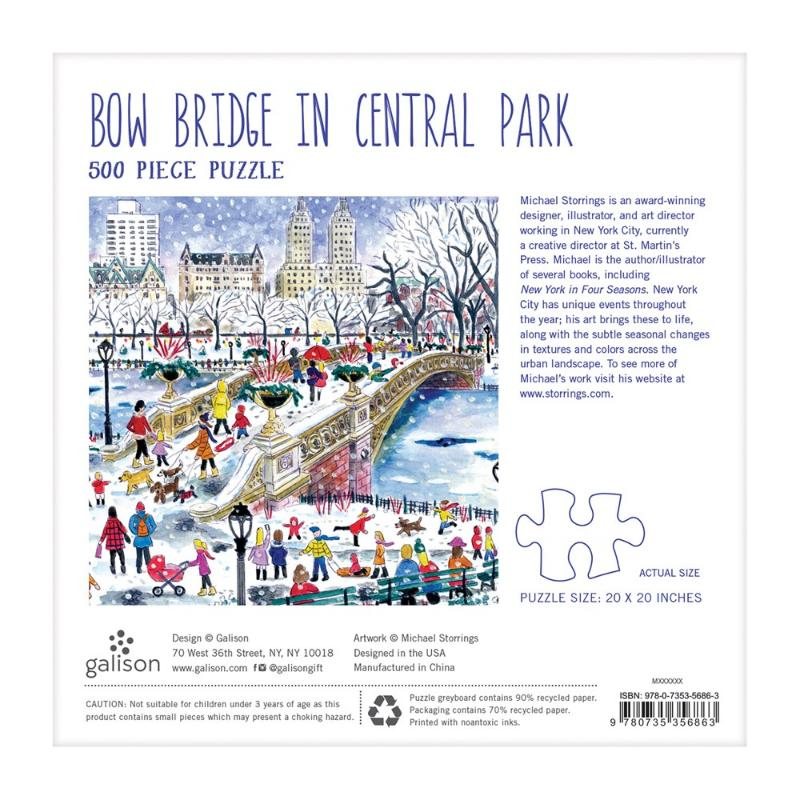 Michael Storrings Bow Bridge In Central Park 500 Piece Jigsaw Puzzle ...