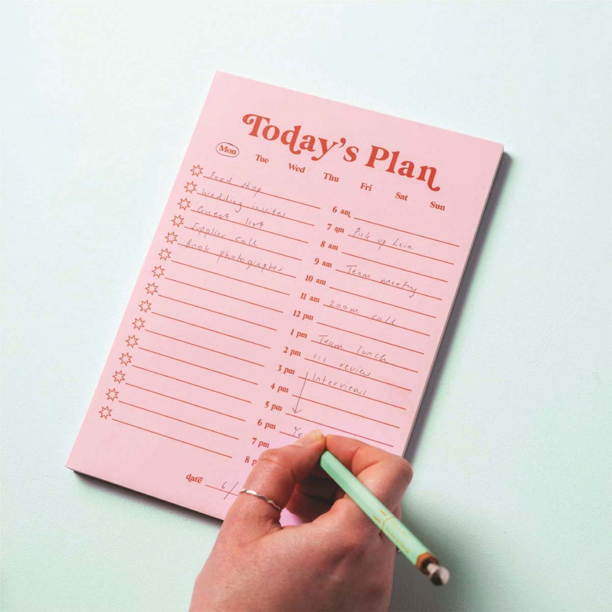 A5 Pink & Red Daily Planner Pad | Waterstones