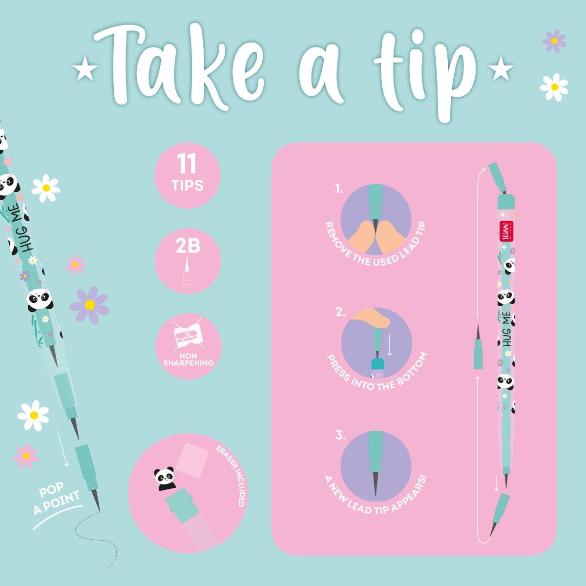 Stackable Pencils - Panda | Waterstones