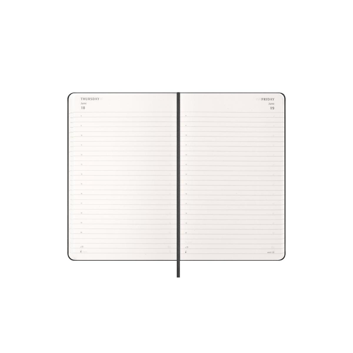 Black Large Daily Hard 12M Diary 2026 | Waterstones
