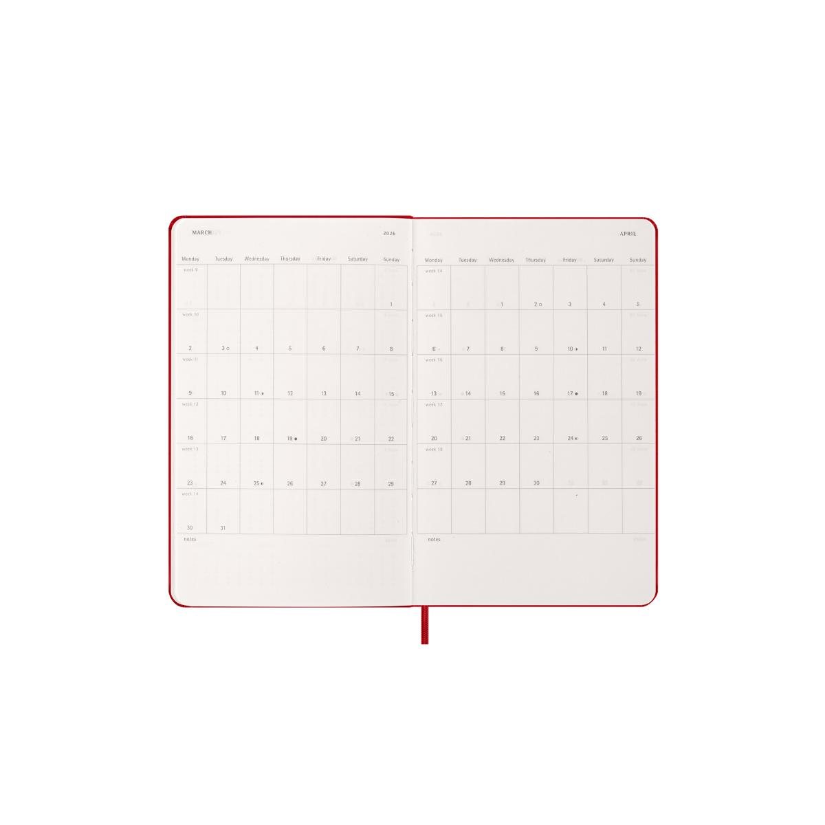 Red Large Daily Hard 12M Diary 2026 | Waterstones