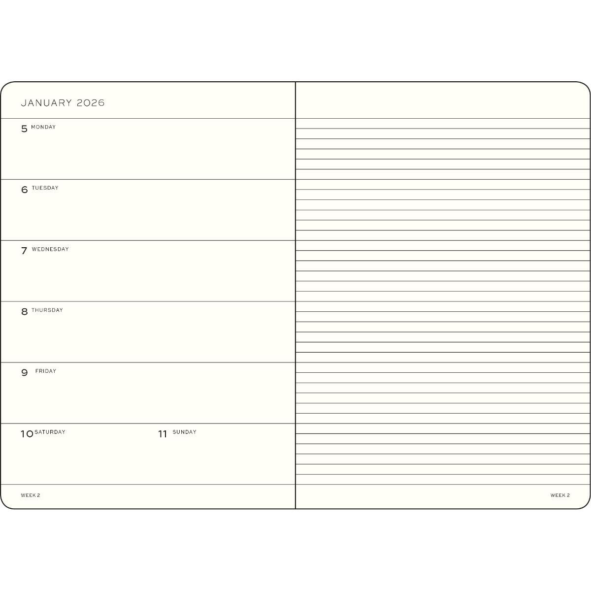 Sage A5 Wkly Notes Soft Diary 2026 | Waterstones