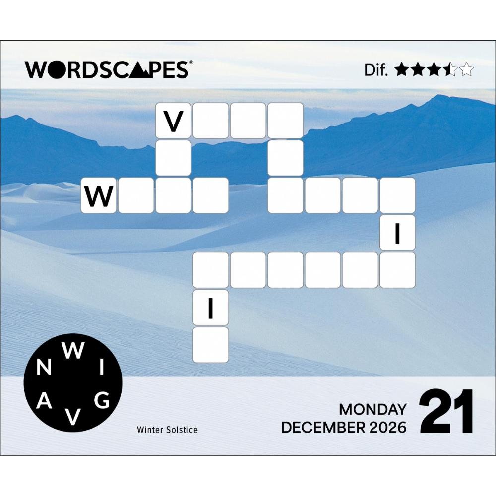 2026 Wordscapes Boxed Calendar by Peoplefun Inc. | Waterstones