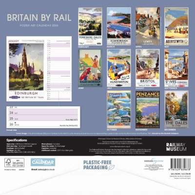2026 Britain By Rail Wall Calendar | Waterstones